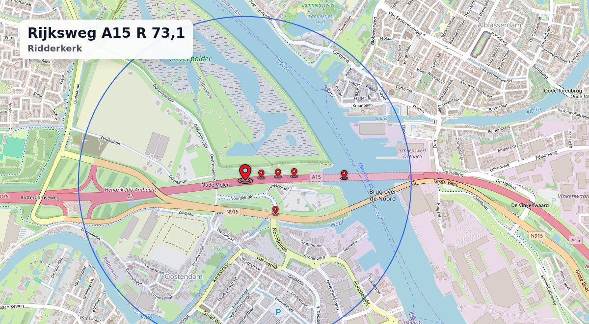 112 Ridderkerk - Ongeval op Rijksweg A15 R 73,1 15:55 (PRIO 3)